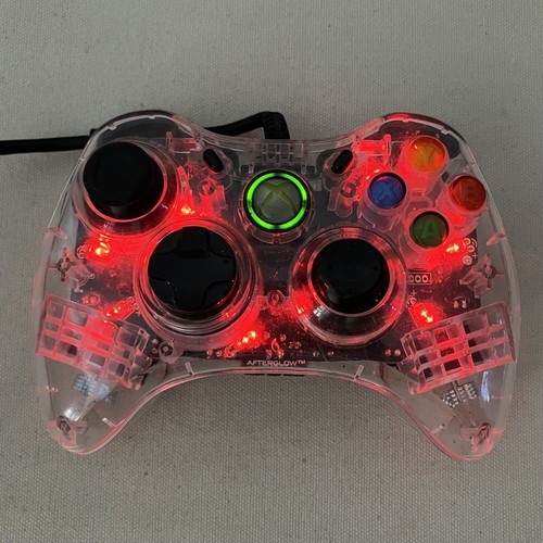Xbox 360 Clear Remote PL-3702 Controller Afterglow Wired Red LED Tested ...