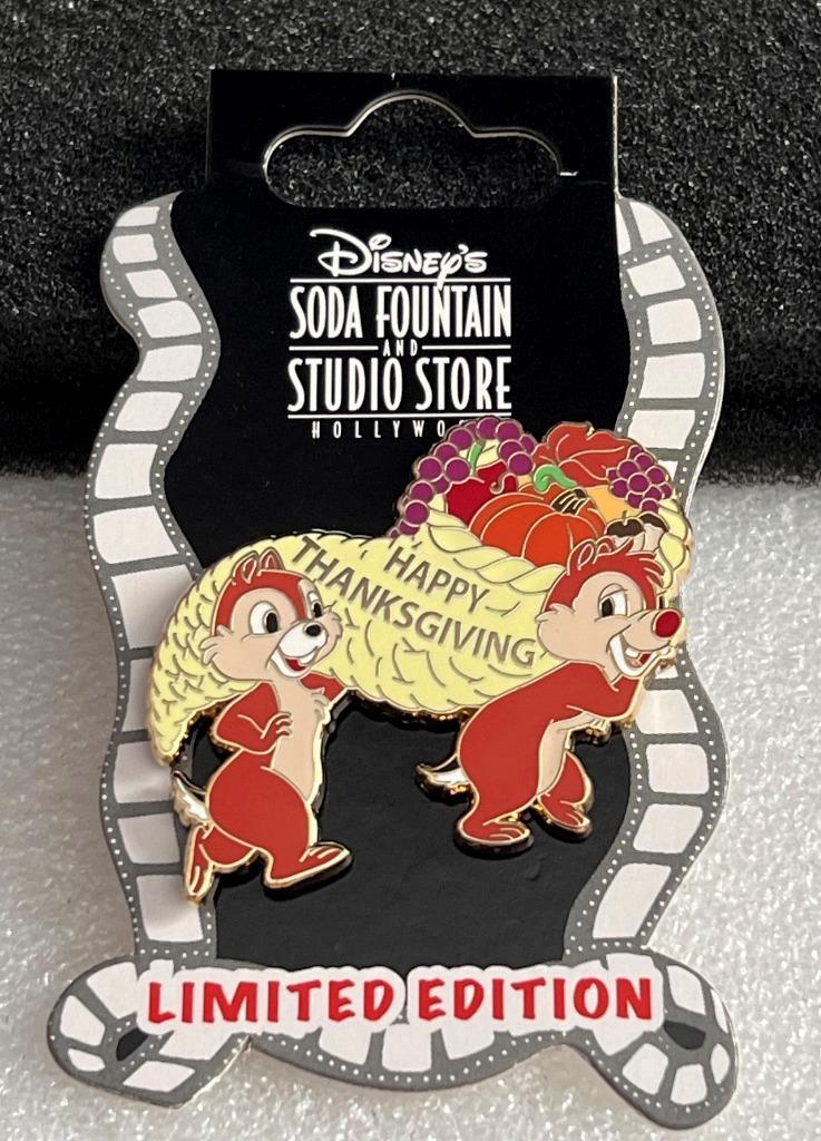 Disney Soda Fountain DSF Chip and Dale Happy Thanksgiving LE 150 Pin | eBay