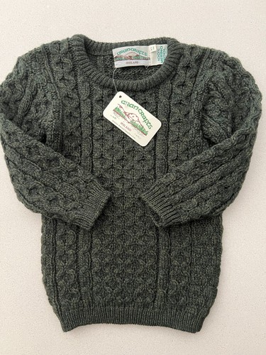 Aran Crafts Fisherman Cable Knit Irish Merino Wool Sweater 4-5yrs NEW ...
