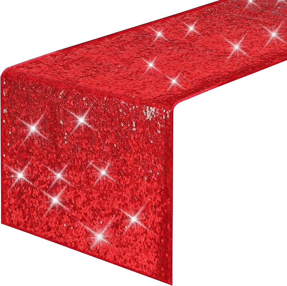 Versatile 12x72 Red Sequin Table Runner - Eye-Catching Decoration for ...