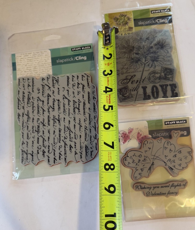 Penny Black Cling Rubber Stamps Lot of 3 Script Sent with Love ...