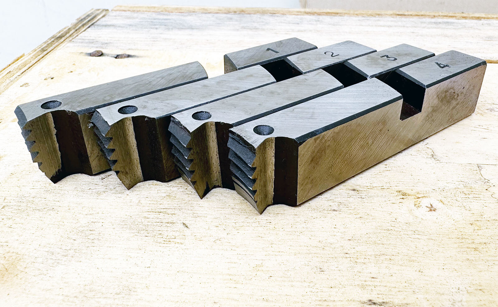 4pc Power Threading Machine HSS Dies 1"~ 2" NPT Right-Hand High-Speed ...