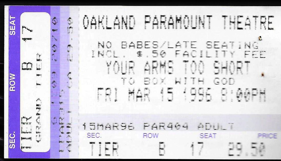 TICKET TEDDY PENDERGRASS STEPHANIE MILLS YOUR ARMS TOO SHORT TO BOX ...