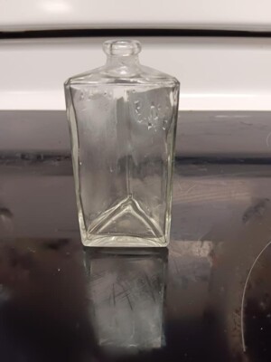 VINTAGE TRIANGLE SHAPED CLEAR GLASS PERFUME BOTTLE | eBay