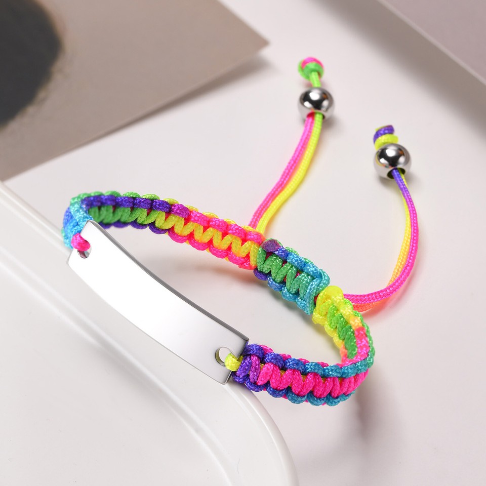 VNOX Custom Engraving Handmade Braided Rope Adjustable Medical Alert ID ...