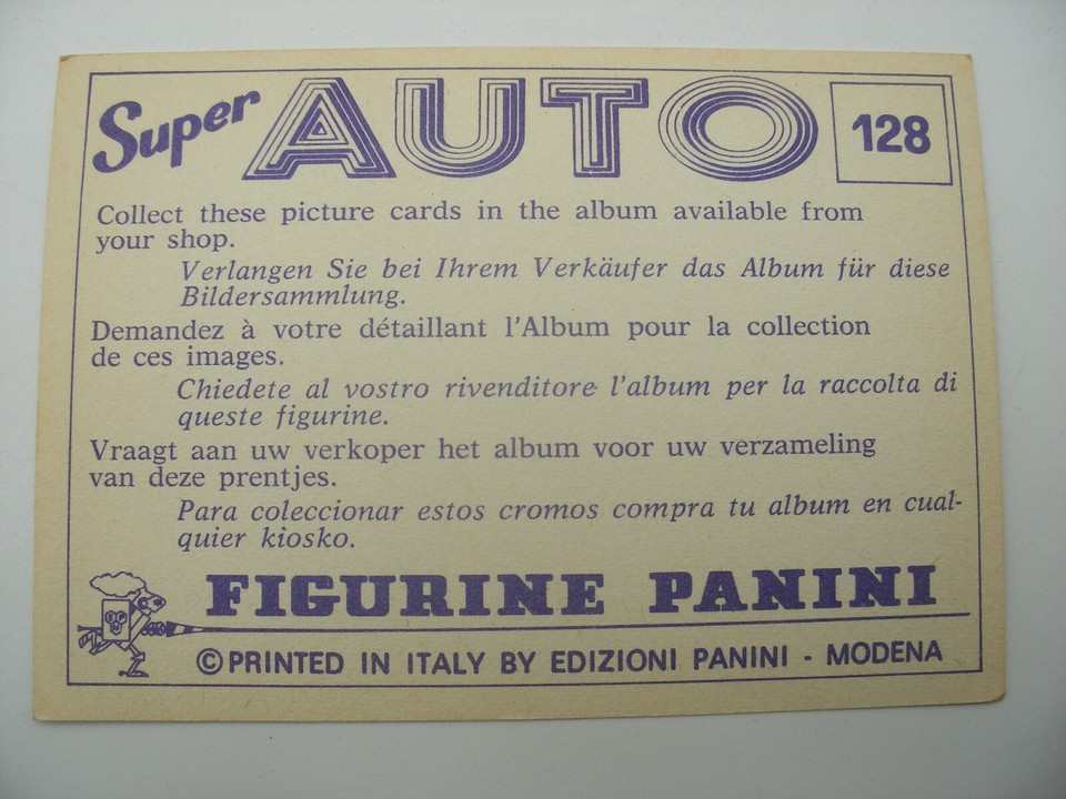 album PANINI 1977 SUPER AUTO Voiture Immage Vignette Sticker n°128 ...