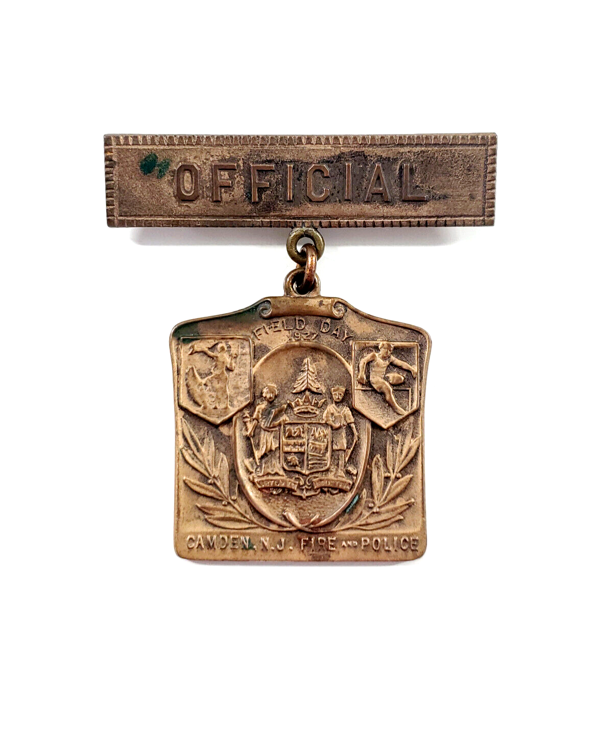 1927 Camden NJ New Jersey Fire Police Field Day Official Pin 1920s ...
