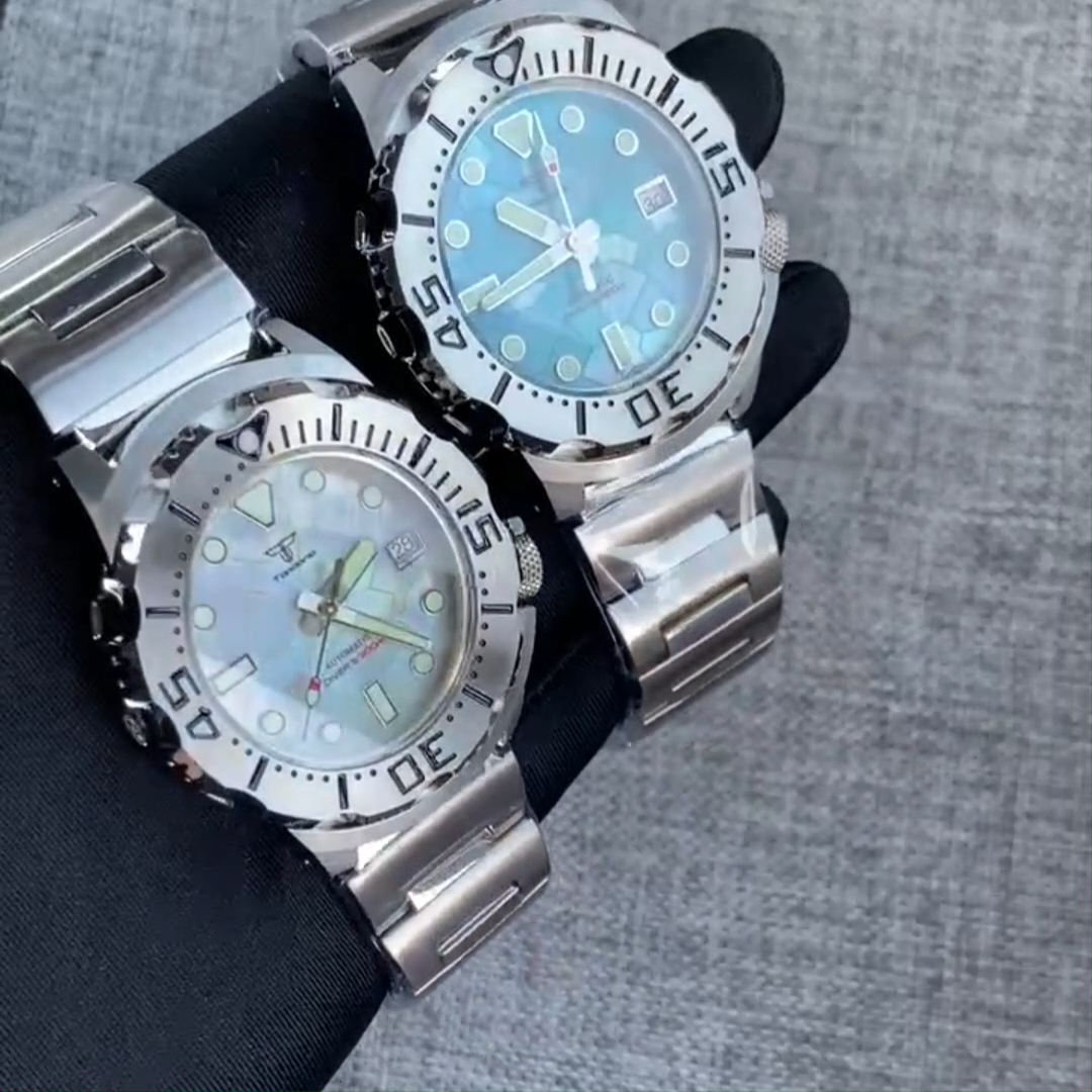 42mm Watch For Men Monster Tandorio 200m NH35 Automatic Blue MOP Dial ...