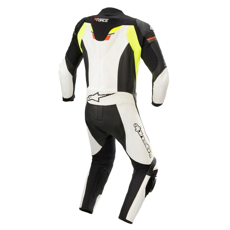 Alpinestars GP Force Chaser Leather Suit 1-Piece Black/White/Red Fluo ...