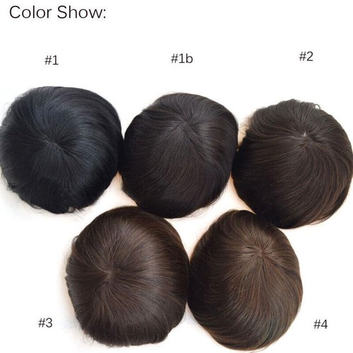 Men's Luxury Durable Fine Mono Poly Skin Toupee Human Hair Replacement ...