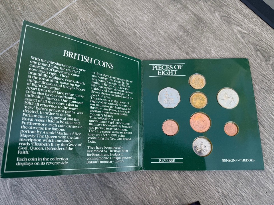 UK 1983 Uncirculated Pieces of Eight Coin Collection by Benson and ...