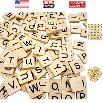 500PCS Wood Letter Tiles/Wooden Scrabble Tiles A-Z Capital Letters for ...