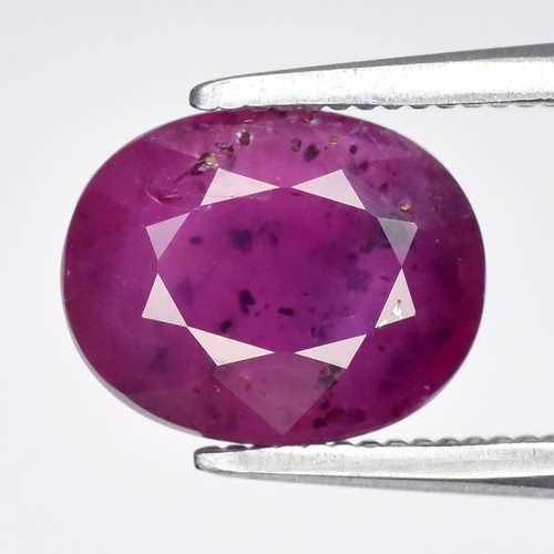 💎 2.12ct 8x6.5mm Oval Natural Purplish Red Ruby - Heated, Madagascar ...