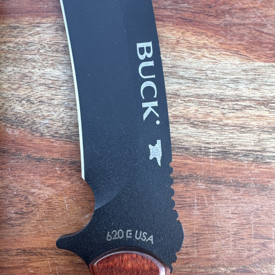 Buck 620 Reaper Fixed Blade Knife with Rosewood Handle and Nylon Sheath ...