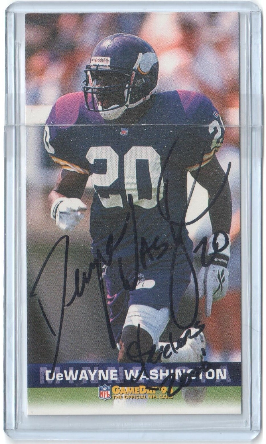 1994 GameDay Card Dewayne Washington #259 RC Autographed | eBay