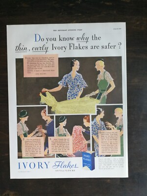 Vintage 1932 Ivory Flakes Laundry Detergent Full Page Original Ad 424 ...