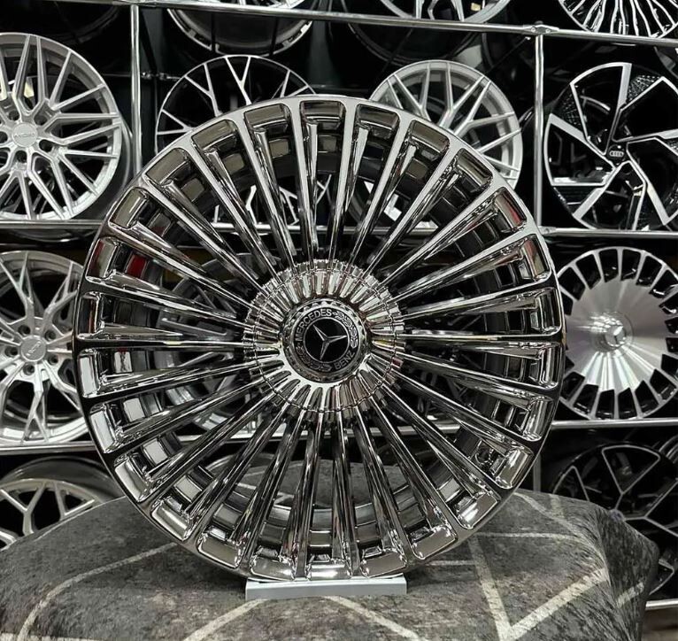 MAYBACH Style Chrome Wheels 19x8.5/9.5 5x112 for Mercedes E S-Class ...