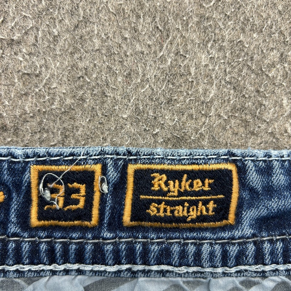 Rock Revival Jeans Mens 33x32 Blue Ryker Straight Leg Regular Fit Medium Wash | eBay