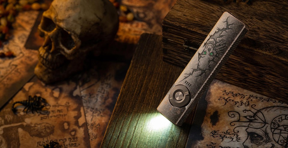 Olight Arkfeld Pro Copper Bones CW Flat Flashlight, LED/UV/Laser Light ...