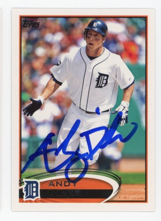 SIGNED BASEBALL CARD AUTO DETROIT TIGERS TOPPS 2012 ANDY DIRKS #644 | eBay