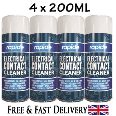4 X 200ML Electrical Contact Cleaner Switch Clean Aerosol Spray Can ...