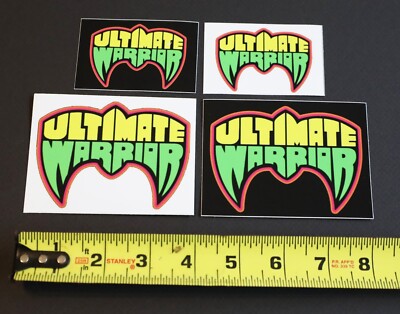 Ultimate Warrior Sticker Lot #6 Two 4" x 3" & Two 3" x 2" | eBay