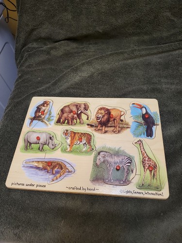 Melissa & Doug Wooden Zoo Sound Puzzle 8 Animal Sounds | eBay