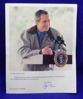 George W. Bush Printed Signature 8x10 PreS. PORTRAIT REPUBLICAN NAT ...