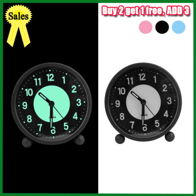 Quartz Alarm Clocks Bedside Silent Non Ticking Glow-in-the-Dark Table ...