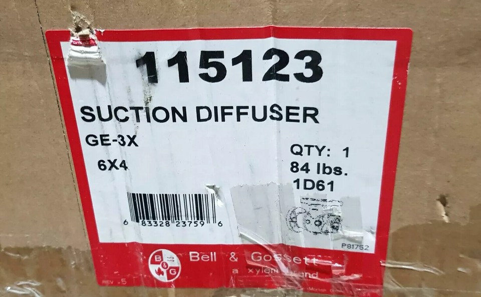New Bell & Gossett Suction Diffuser GE-3X 6" Xylem 115123 GE3X | eBay