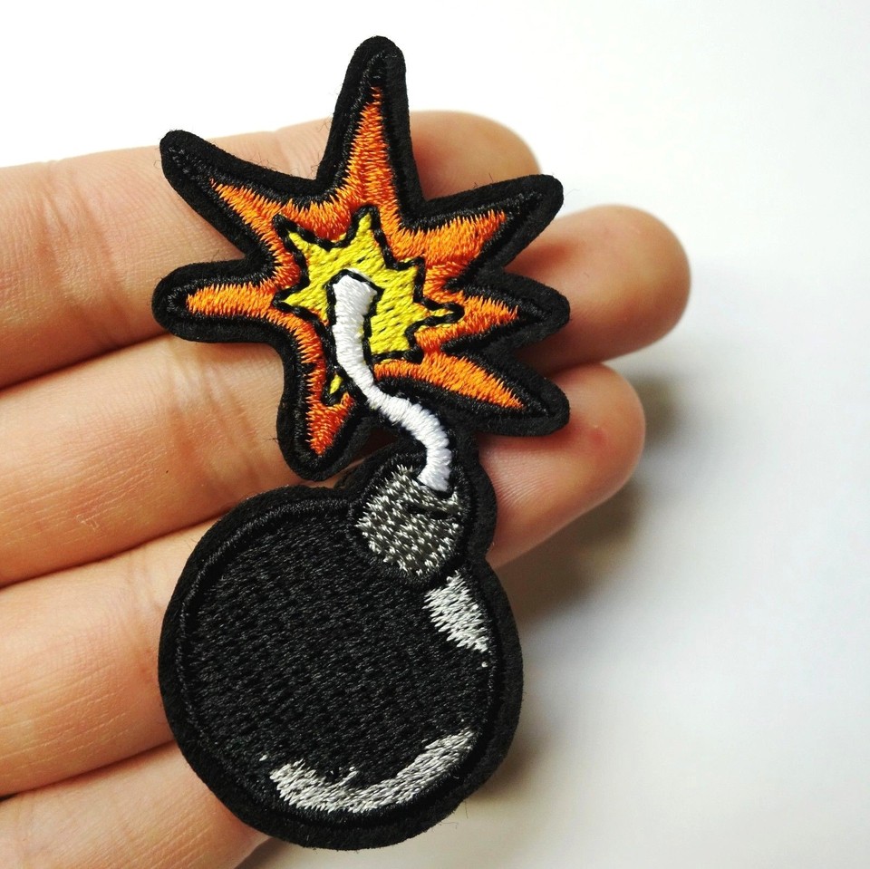 Bomb Patch Cartoon Comic Book Iron-On/Sew-On Embroidered Applique Motif ...