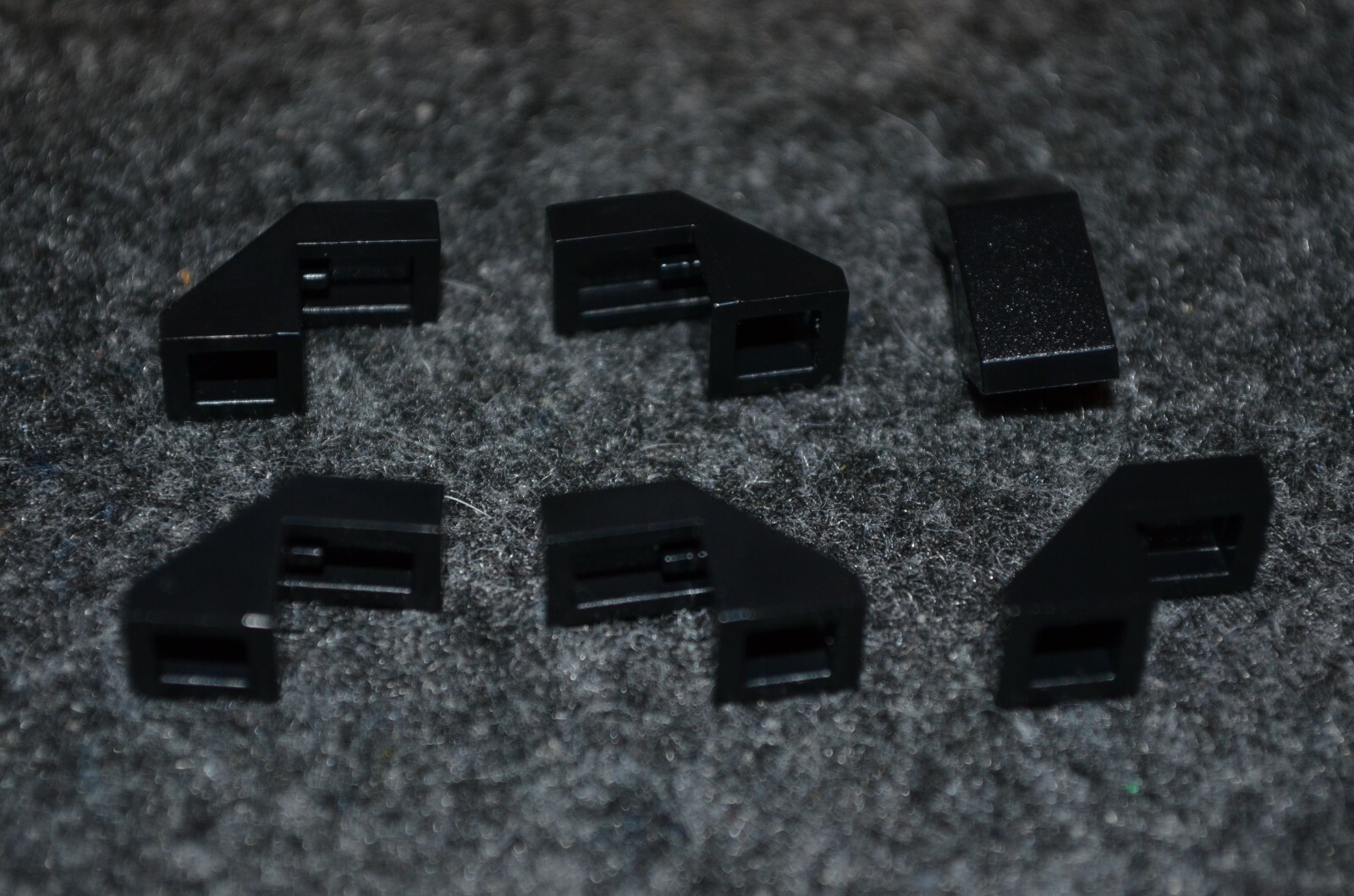 (6) 1x2 Black Tile w/ 45 Degree Slope on One Side Bricks ~ Lego ~ NEW ...