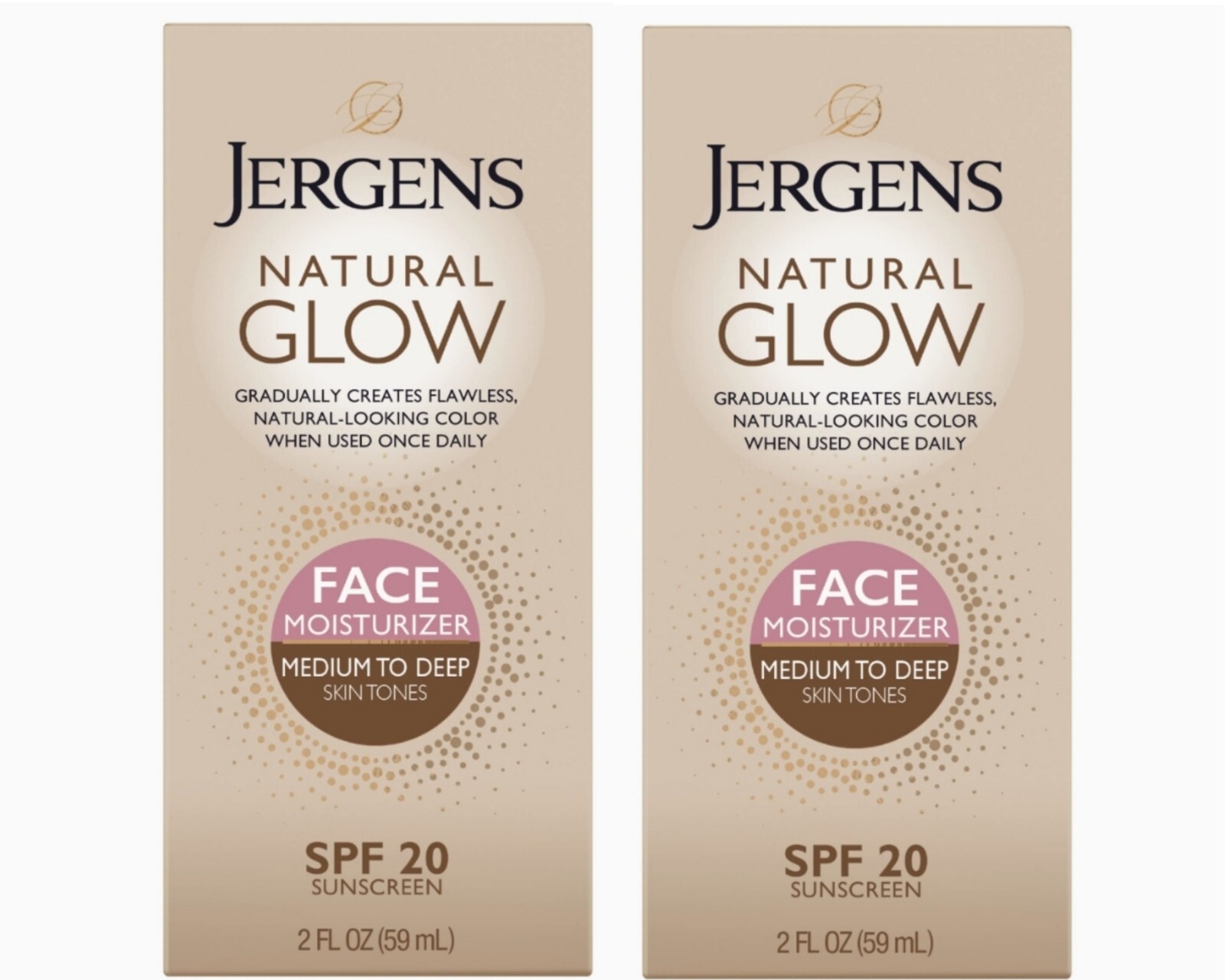 Jergens Natural Glow Face Moisturizer Medium To Deep Skin Tones SPF 20 ...