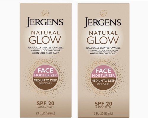 Jergens Natural Glow Face Moisturizer Medium To Deep Skin Tones SPF 20 ...