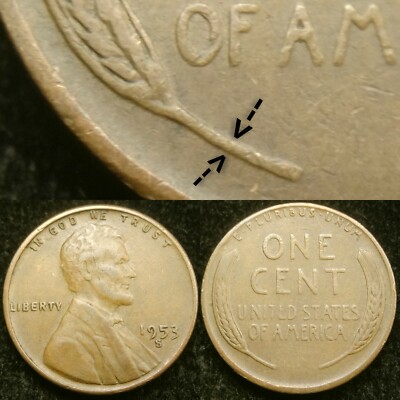 1953-S DDR-001 Doubled Die Reverse Lincoln Cent Wheat Penny | eBay