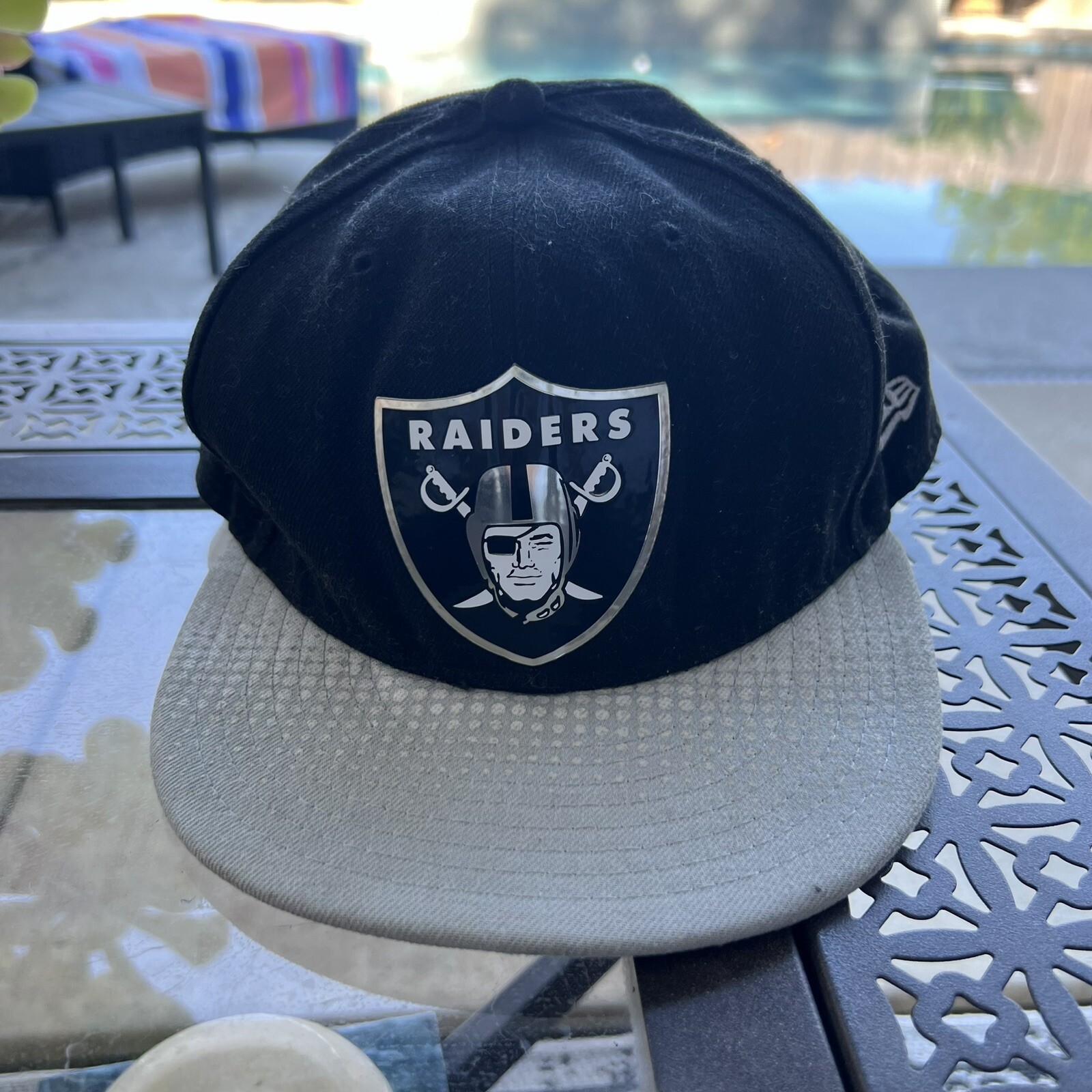 New Era 59fifty Oakland Raiders Silver Logo Grey Under Brim Oakland Hat ...