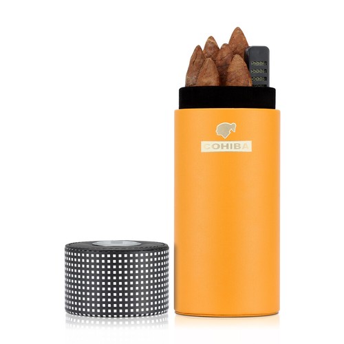 Cigar Tube Travel Humidor Box Leather Portable Cigar Case Cedar Wood ...