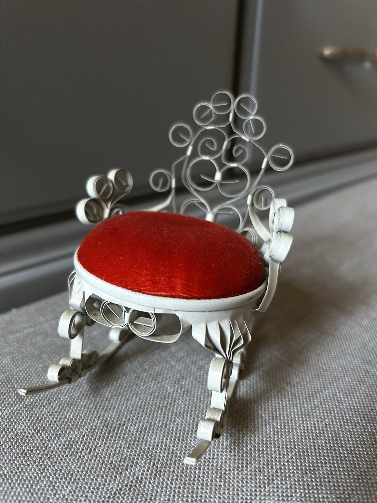 Vintage Pin Cushion Tramp Folk Art Rocking Chair | eBay