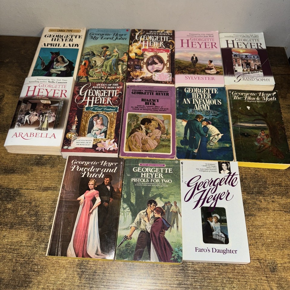 Georgette Heyer lot of 14 different paperback books several are vintage ...