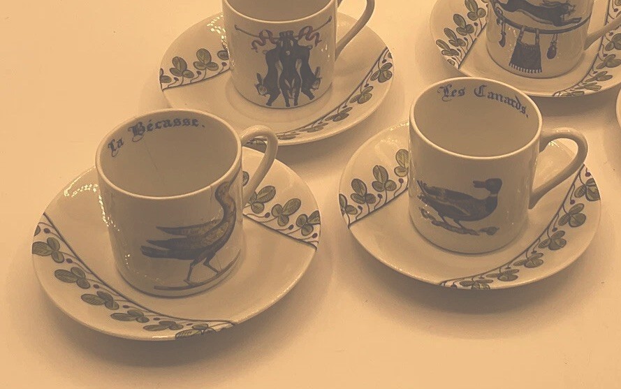 Original French core Porcelain d'auteuil chambord Demitasse Cups ...