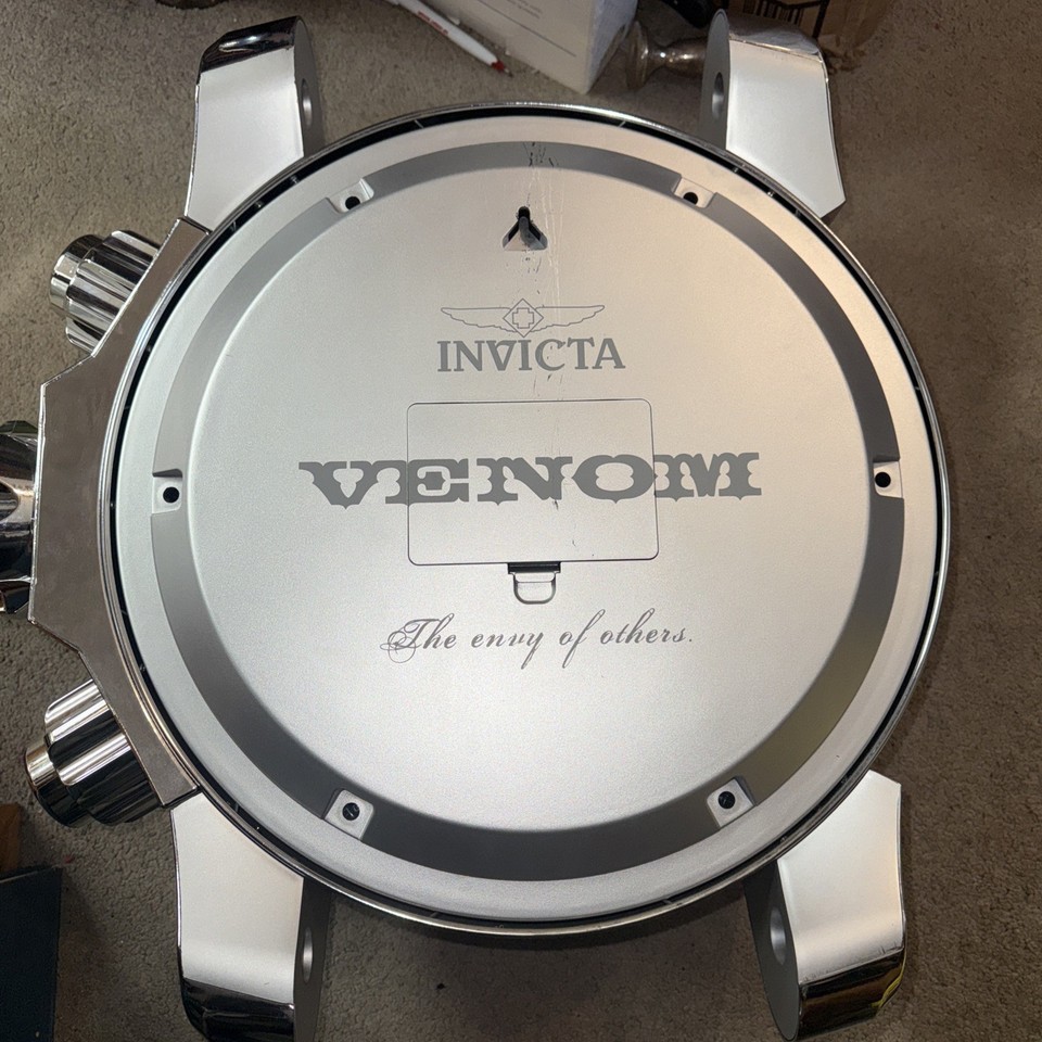 Invicta Wall Decor 33773 Venom Silver Tone Dial Rose Gold Bezel Large ...
