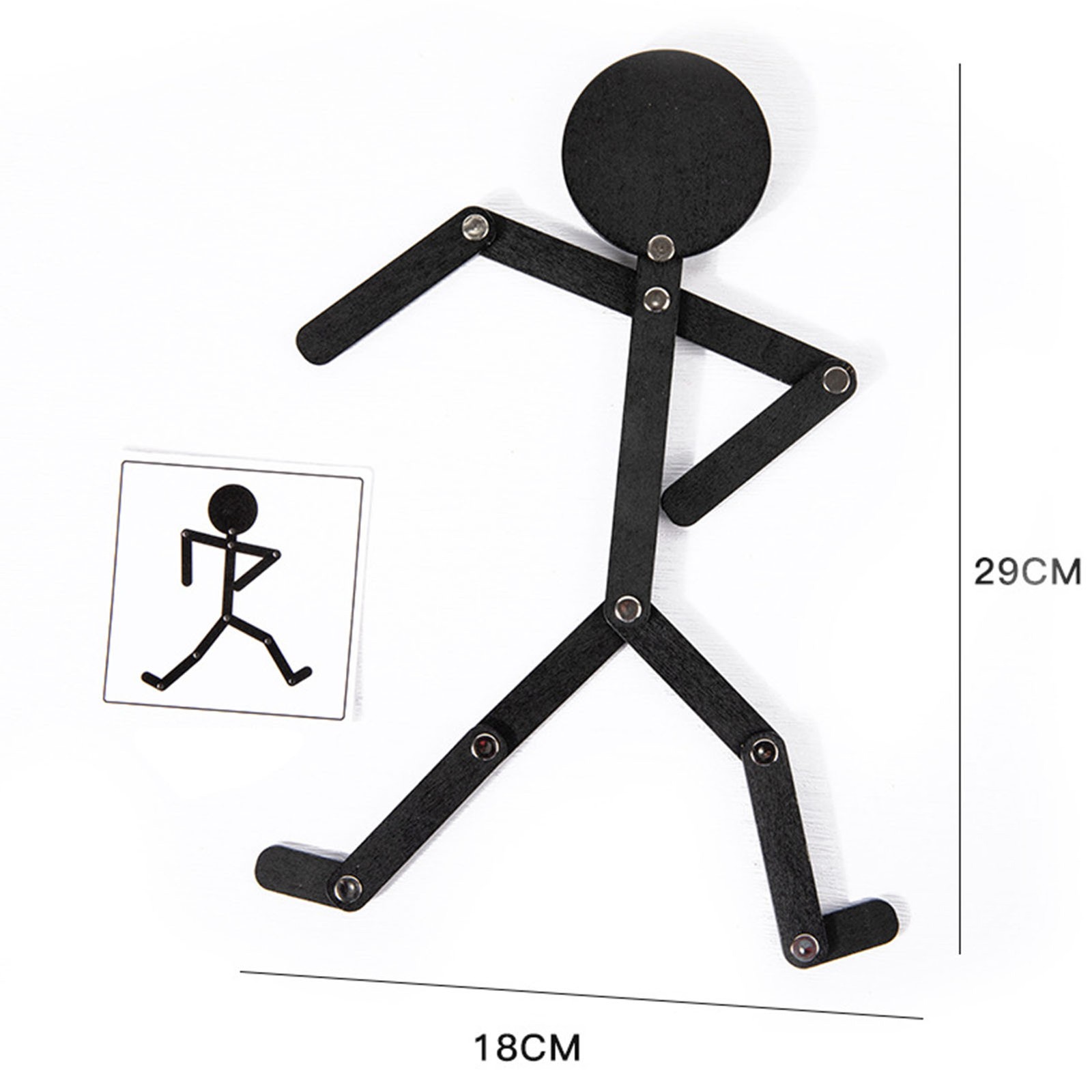 Wooden Stickman Toy With Moving Limbs 24 Cards Educational Wooden Stick ...
