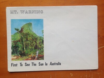 1970'S SOUVENIR ENVELOPE MT. WARNING 1ST TO SEE THE SUN NSW RURAL SCENE ...