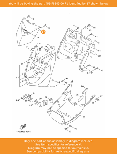 YAMAHA Mole 1, 4P9-F8345-00-P1 OEM XC125 | eBay