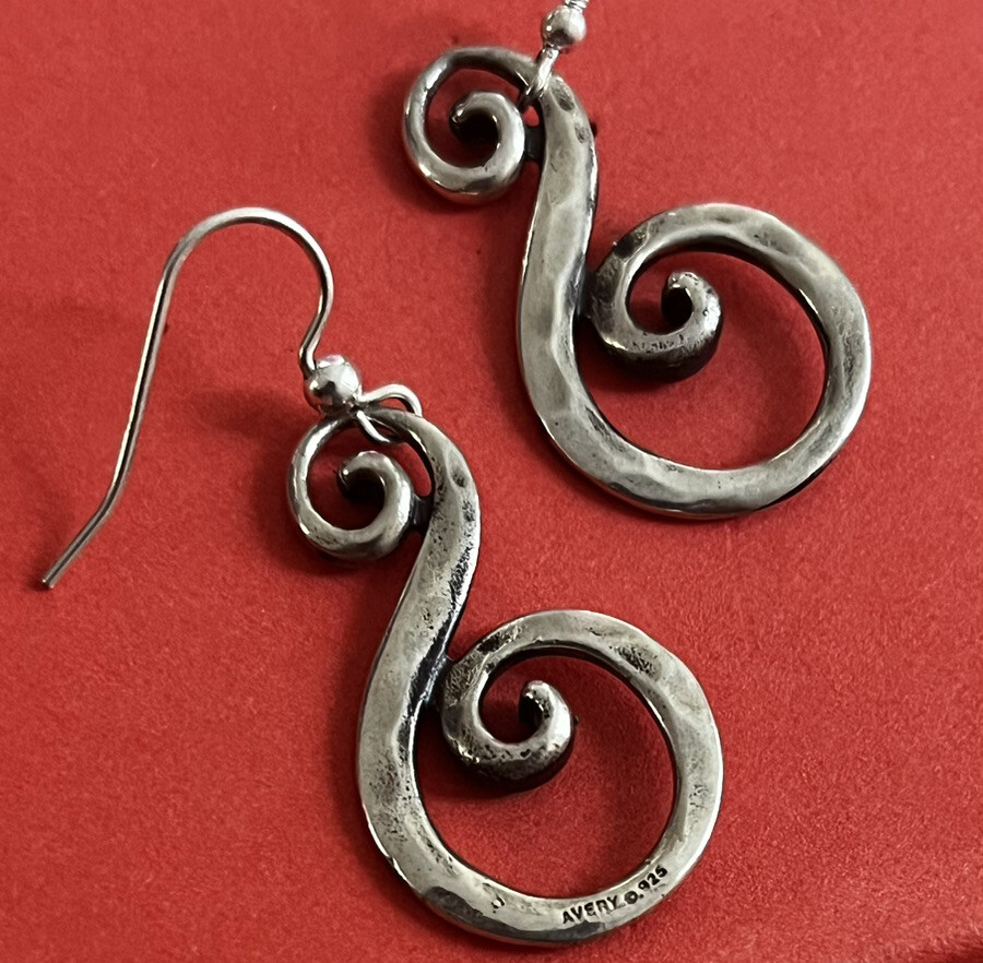 James Avery Retired Sterling Silver Hammered Swirl Hook On Earrings | eBay