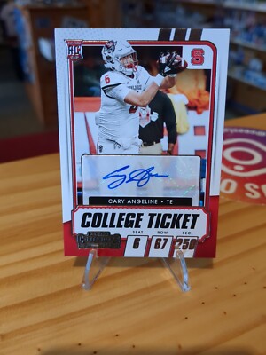 2021 Contenders Draft Picks Cary Angeline RC #175 Rookie Auto College ...
