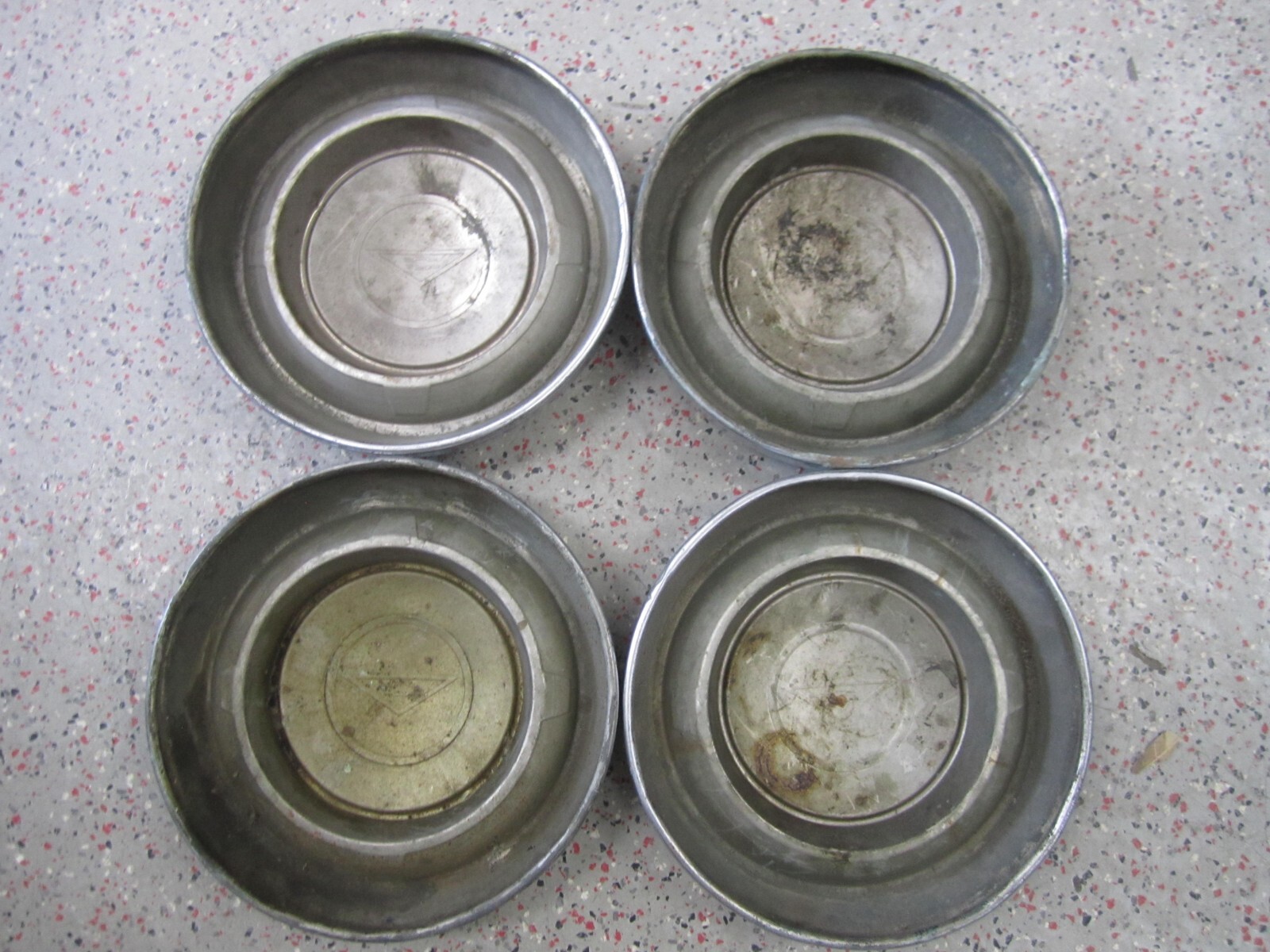 Set (4) OEM 1950s 1960s Chevy SS 409 Corvette Dog Dish Poverty Hubcaps ...