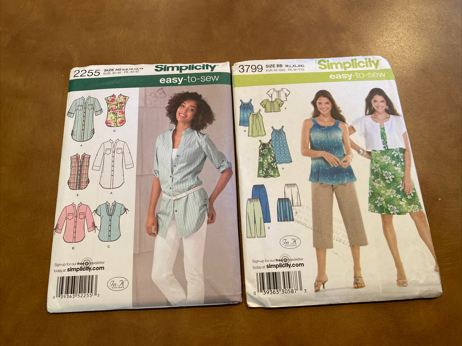SIMPLICITY Lot Of 2 Uncut Patterns 2255 & 3799 PATTERN SIZE 6-14 In K ...