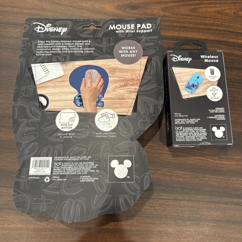Disney Stitch Squishy Mouse Pad with Wrist Support & Stitch Wireless ...