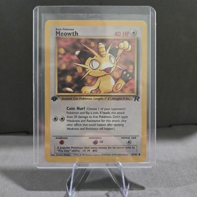 Pokémon TCG - MEOWTH - 1ST EDITION - 62/82 - TEAM ROCKET (2000) - WOTC ...